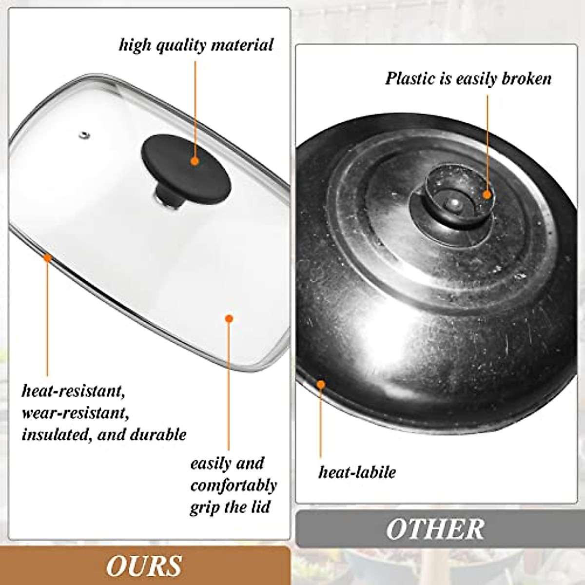 TIESOME 3 Pcs Pot Lid Knob, Universal Replacement Pan Lid Cover Knobs, 5.5cm Large Handle Lid Knob, Kitchen Cookware Knob Handle, Bakelite Circular Handgrip Knobs