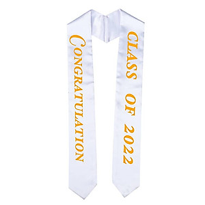 QOMOLANGMA 10PCS Sublimation Blank Graduation Stole Sash 60 in x 4.92 in Adult Bachelor Belt Double Layer Graduation Party Gift for Hear Press Transfer