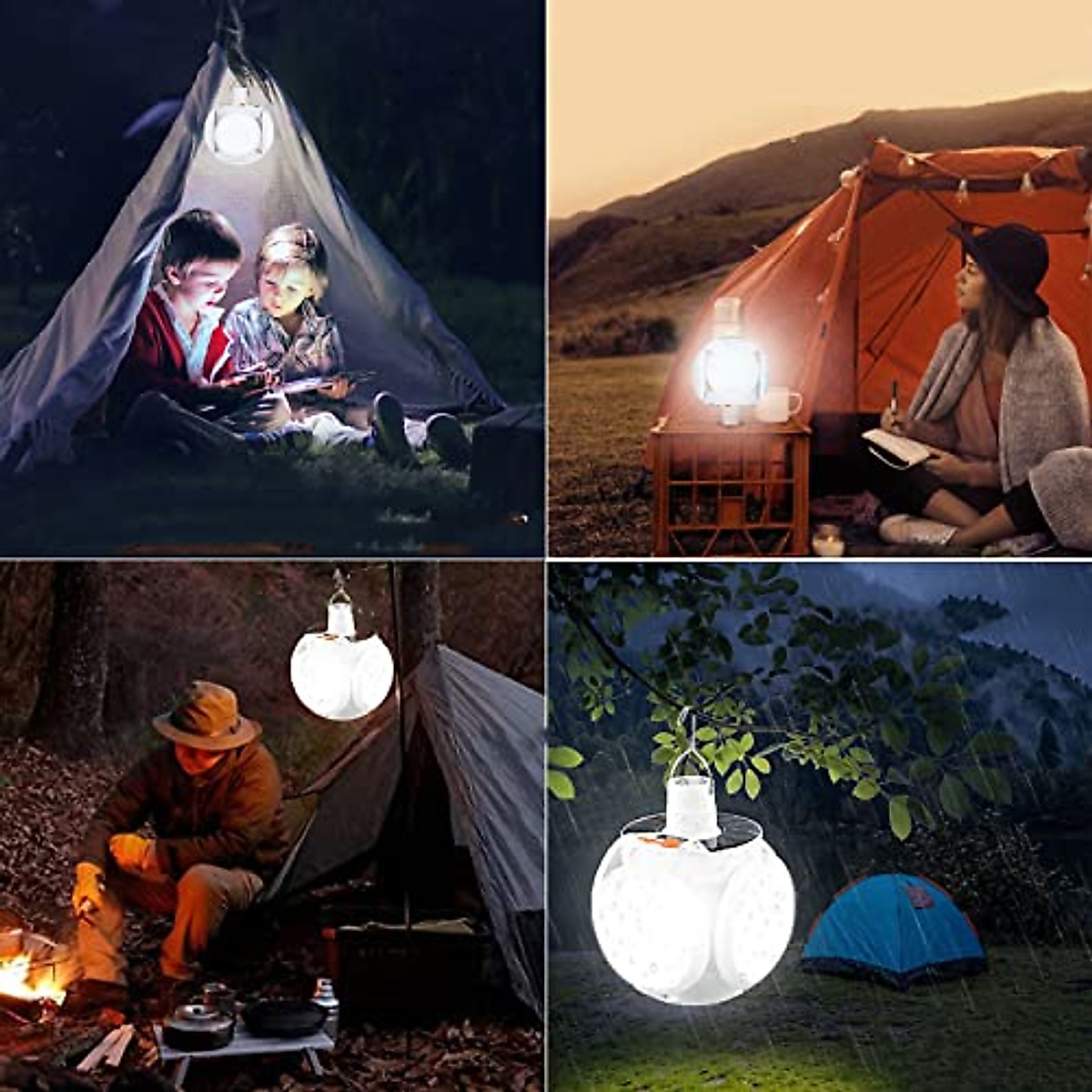 HULPPRE Solar Camping Lantern with Remote&USB, Collapsible Portable Tent Lights, Emergency Solar Lantern Lamp for Hurricane ,Night Fishing,Hiking,Chicken Coop,Canopy,Shed/Barn