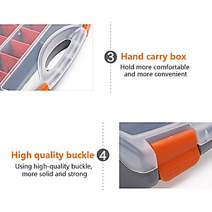 TOPIND Fishing Tackle Box Double-Sided, Transparent Fish Tackle Storage with Adjustable Dividers, Plastic Fishing Organizer Boxes for Fishing Lure Bait Hooks