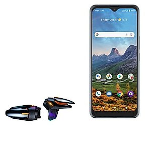 BoxWave Gaming Gear Compatible With AT&T Fusion 5G - Touchscreen QuickTrigger Auto, Trigger Buttons Autofire Gaming Mobile FPS - Jet Black