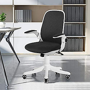 VECELO Black Desk Wheels/Armrests Modern Office Adjustable Home Computer Executive Chair Height Task/Work 360° Swivel 39" H