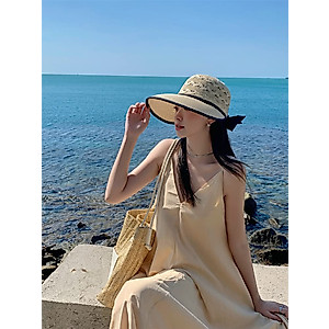 Wide Brim Beach Hats for Women Breathable Sun Hat Bucket Hat Sun Visors Fishing Cap for Travel Picnic Outdoor Summer 2024 Khaki