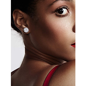 32 Pairs Round Druzy Stud Earrings Bohemian Round Stud Earrings Stainless Steel Pierced Earrings Jewelry for Women Valentines Gift(8 mm)