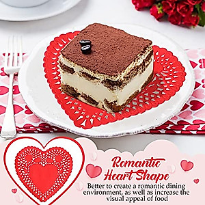 1500 Pieces Mini Valentine Heart Doilies 4 Inch Lace Paper Doilies Heart Shape Paper Doilies Red, Pink, White Heart Cutouts Crafts Valentines Day Doilies Gift for Valentine's Day Party Decorations