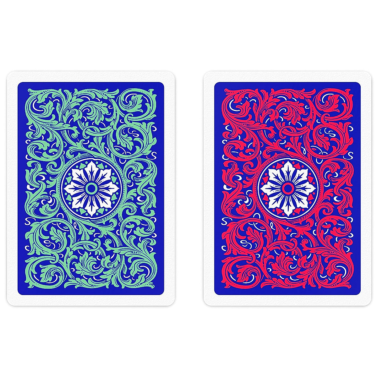 Copag 1546 Neoteric Design 100% Plastic Playing Cards, Poker Size (Standard) Green/Red (Jumbo Index, 1 Set)