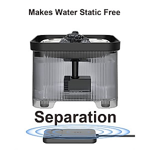 Espelho Cat Water Fountain, Wireless Pump, Automatic Pet Water Fountain Cat Water Dispenser with 6 Replacement Filters