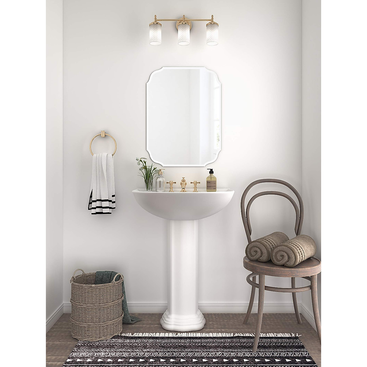 KOHROS Wall Silver Backed Mirrored Glass Panel Best for Vanity, Bedroom, or Bathroom (18"x 24"), Sliver