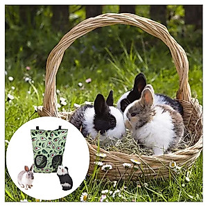 LELEVTXP Pig Guinea Hay Feeder Rabbit Feeder Hanging Rabbit Hay Feeder Bag Foldable Hay Storage Bag for Rabbit Guinea Pig Hamster Chinchilla (Avocado-2 Holes)