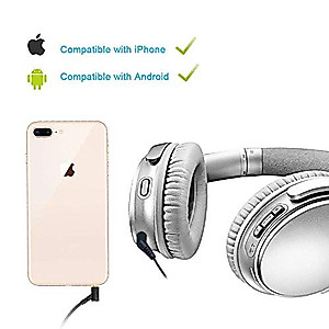 Asobilor QC3 Replacement Cable 1.4Meters 3.5mm to 2.5 mm Audio Cord Compatible with Bose QuietComfort 3 Headphone - Gold Plated Jacks Compatible with iOS & Android