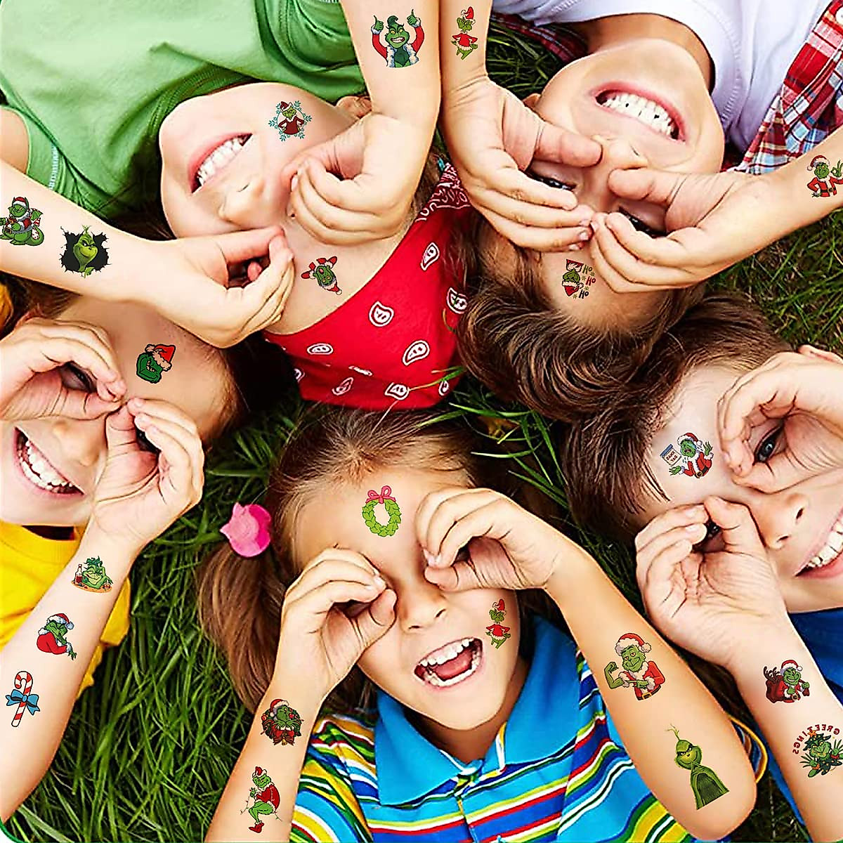 12 Sheets Christmas Temporary Tattoos for Kids, Christmas Birthday Party Supplies Christmas Party Decorations Xmas Party Favors for Kids Boys Girls Holiday Tattoos Gifts Stickers Fake Tattoos Decor