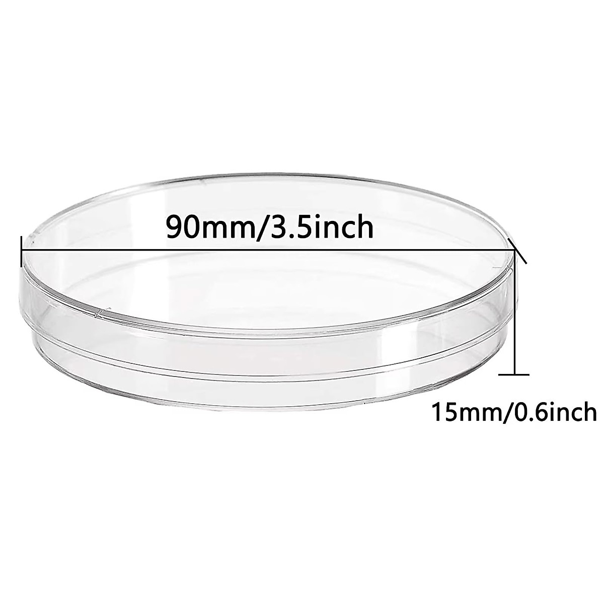 Pack of 10 Plastic Petri Dish with Lid, 90mm Diameter x 15mm Depth Plastic Petri Dish, Supplies for School Experiment Projects, Laboratory, Clear Petri Dish for Theme Party Events