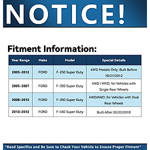 Detroit Axle - Front Brake Kit for Ford F-250 F-350 F-450 Super Duty Drilled & Slotted Brake Rotors and Ceramic Brakes Pads Replacement