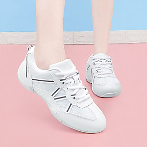 Lefflow Cheer Shoes Women Cheerleading Shoes Team Sports Shoes Youth White Training Workout Sneakers Size
