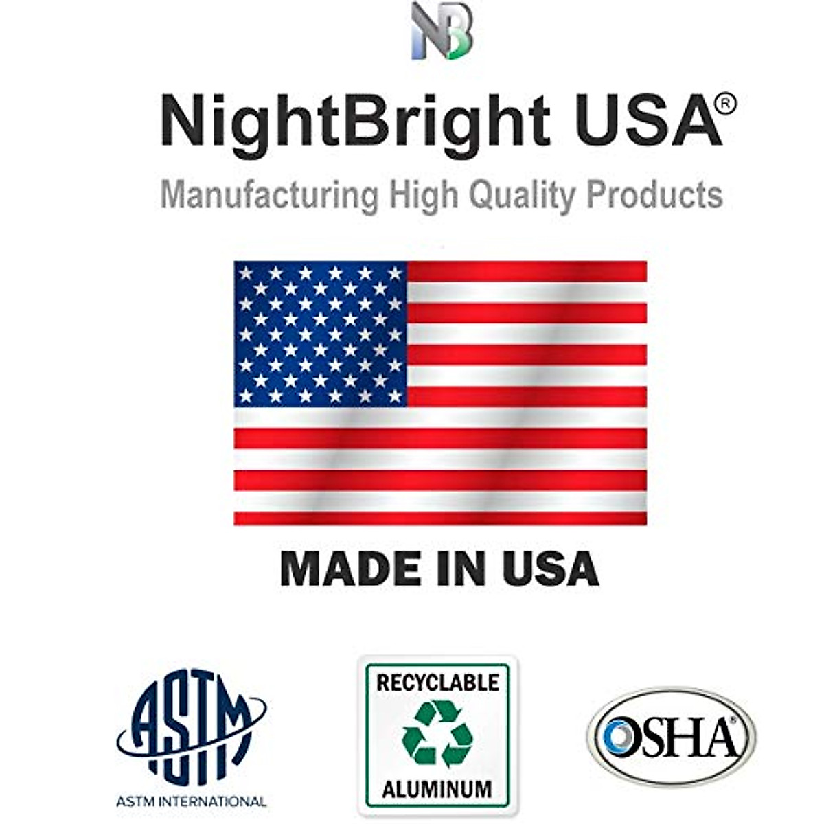 OSHA 100 ft Photoluminescent Exit Sign | UV Inks on Aluminum | HEAT Resistant | COLD Tolerant | WEATHER Proof. (Directional Arrows Included) | NightBright USA Part Number LDR-100