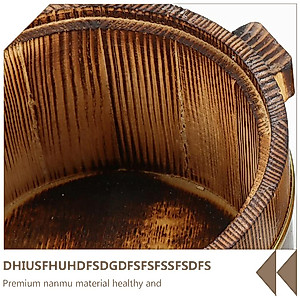 DOITOOL Sushi Rice Cooling Bowl Wooden Rice Bucket Wooden Rice Barrel Hangiri Sushi Oke Rice Mixing Tub Sushi Rice Warmer for Home Restaurant Rice Sushi Bowl, 16X11CM