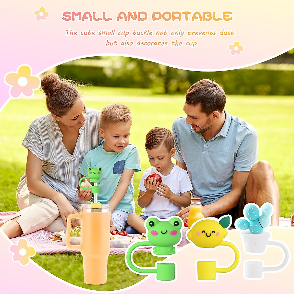 10pcs Straw Cover Cap for Stanley Cup 30&40 Oz, Tumbler Shape Straw Lids Silicone Straw Topper Straw Tips Cover Reusable Straw Plugs Soft Cute Straw Dispenser Tips for 8-10 mm Stanley Cups Straws