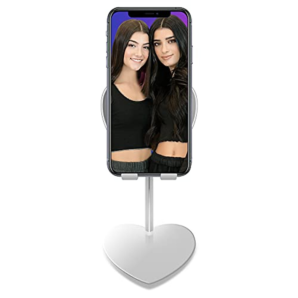 Dixie & Charli Universal Heart Shaped Phone Holder (Silver)