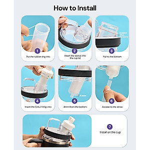 Tumbler Adapter for Stanley to Cirkul, Use Your Flavor Cartridges with Your Tumbler, Fits 40oz / 64oz Stanley Quencher H2.0 FlowState Tumblers, BPA Free Plastic, Food Grade Silicone, Leak Proof