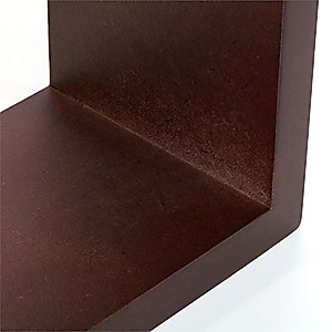 Pemberly Row Modern Cubbi Floating Wall Shelves Espresso Engineered Wood