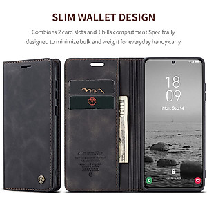 Kowauri Case for Samsung Galaxy S23,Classic Design Leather Wallet Magnetic Closure Flip Case with Kickstand Card Holder Slot Shockproof Protective Cover for Samsung Galaxy S23 5G (Black)