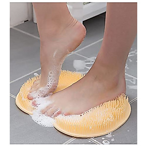 INGVY Dry Brushing Body Brush Reusable Shower Back Scraper Cleaning Brush Foot Wash Mat Multifunction Sucker Wall Mat Rub Foot Arms Body Bathing Tool (Color : Green)