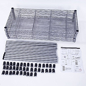 Karl home 5-Tier Adjustable Wire Unit Shelves, Height Metal Storage Rack for Kitchen/Bathroom/Garage, Stainless & Sturdy Frame,551lbs Capacity, 29”L x 13.4”W x 59”H