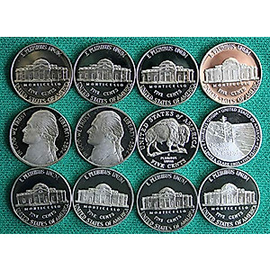 2000-2001 2002 2003 2004 2005 2006 2007 2008 2009 Proof Jefferson Nickels 12-Coin Set (Includes 2004 and 2005 Double Nickel Series) Collection Seller All S Mintmark PR DCAM