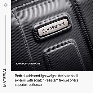 Samsonite Centric Hardside Expandable Luggage with Spinner Wheels, Black, Checked-Large 28-Inch