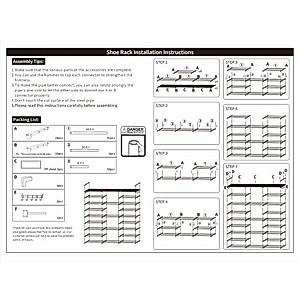 HOSTARME 9 Tiers Shoe Rack for Closet Entryway, Free Standing Racks Shelf Large Storge Organizer 50-55 Pairs and Boots with Versatile Hooks Hammer Bedroom Hallway, Black