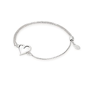 Alex and Ani Path of Symbols Adjustable Pull Chain Bracelet for Women, Heart Charm, 925 Sterling Silver, 5.5 to 9.5 in