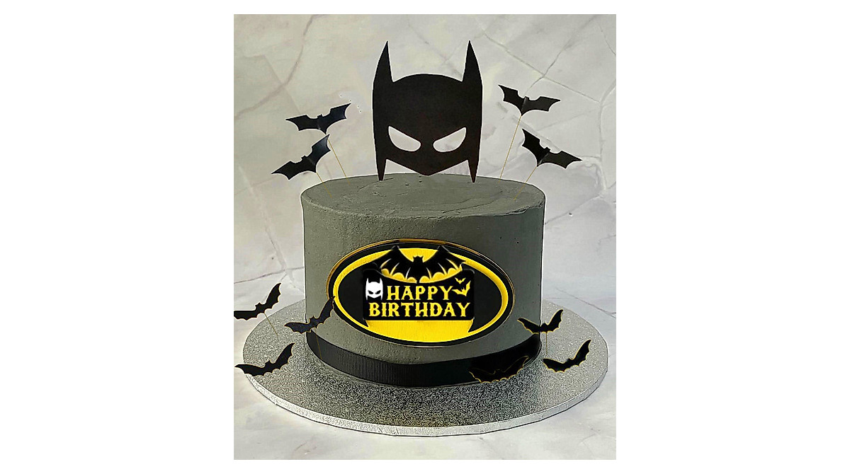 GallaRato Superhero Bat Birthday Cake Topper Man Boy Happy Birthday ...