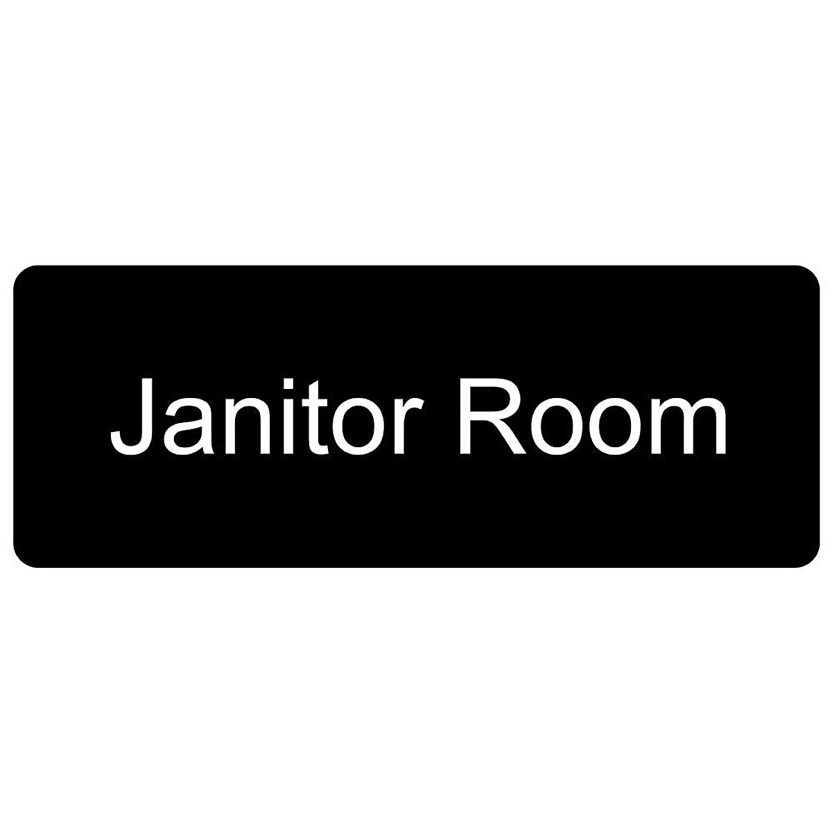 ComplianceSigns.com Janitor Room Engraved Sign for Wayfinding, 8x3 in. White on Black Acrylic