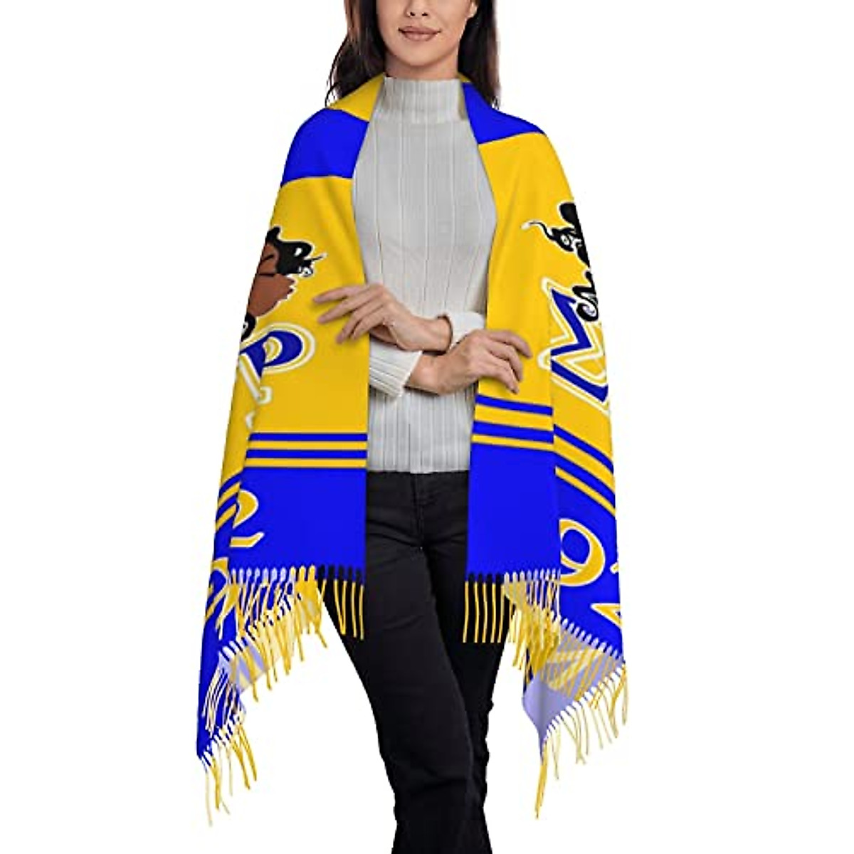 Beyli Sigma Gamma Rho Scarf Winter Warm Long Scarf Sister Gift Soft Tassel Scarf 77.6" * 28.3" Tassel 4"