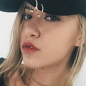 THUNARAZ 60pcs Stainless Steel Nose Studs Rings Piercing Pin Body Jewelry 22G 1.5mm 2mm 2.5mm White