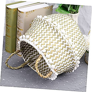 Kisangel Rattan Planter Baby Basket Laundry Basket for Baby Woven Plant Pot Nursery Baskets Cotton Storage Bucket Laundry Storage Baskets Cloth Storage Basket Room Basket Wicker Flowerpot