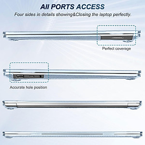 mpmpssss Case for 13.5 Inch Microsoft Surface Laptop 5/4/3 with Metal Keyboard, Model 1951/1868 - Protective Slim Snap On Hard Shell Cover, Baby Blue