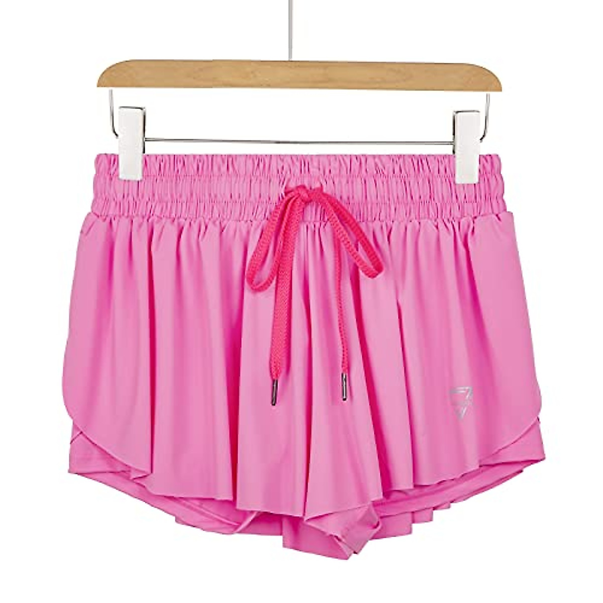 2 in 1 Flowy Workout Shorts Womens Gym Yoga Athletic Running Hiking Clothes Trendy Butterfly Spandex Comfy Lounge Sweat Skirt Summer(S, Hot Pink)