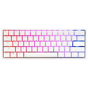 Ducky One 2 Mini Pure White - RGB LED 60% Double Shot PBT Mechanical Keyboard (Kailh Speed Copper)