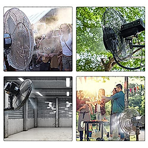 Fan Misting Kit for Cool Patio Breeze 19.36FT Misting Line with 5 Removable Brass Nozzle and Plated Solid Brass Adapter, Connects to Many Fans, Auto Misting Spray System for Summer Cooling