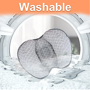 KAKIBLIN Baby Pillow for Head, 2 in 1 Infant Head Support Baby Head Pillow Banana Neck Pillow for Baby, Baby Travel Pillow for Stroller Neck Support for Stroller,White Cloud