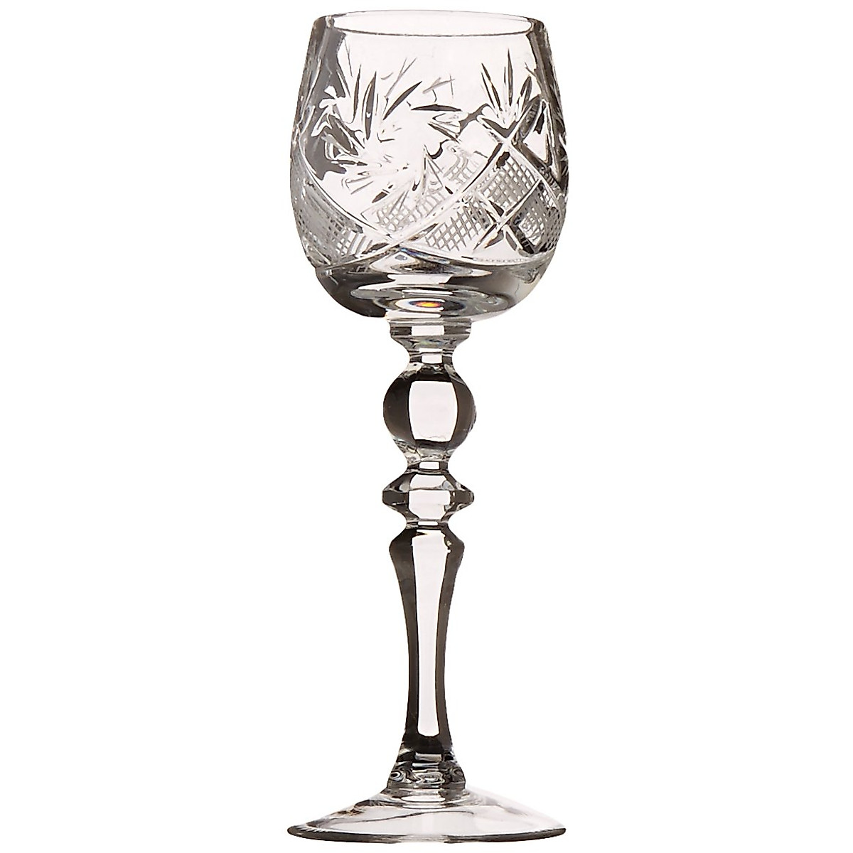 SET of 6 Russian CUT Crystal Shot/sherry Glasses on a Long Stem 60ml/2oz Hand Made