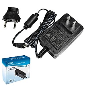 HQRP AC Adapter Compatible with Casio KL750 / KL-750 / KL750B / KL-750B / KL7000 / KL-7000 Label Printer Power Supply Cord Plus Euro Plug Adapter