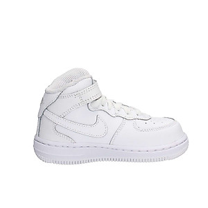 Nike Toddlers Force 1 Mid (TD) White/White/White Basketball Shoe 10 Infants US