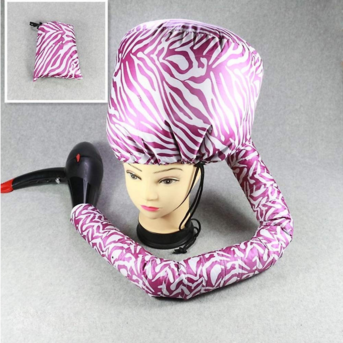 HW Adjustable Soft Hood Hair Dryer Attachment for Handheld Hair Dryer-Travel Size/One Size Fits All