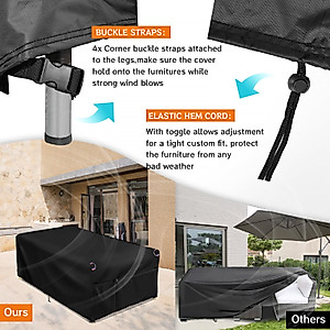 Joymo Patio Furniture Covers,Cover for Outdoor Table,Rectangular Patio Table Cover,Outdoor Chair Covers,Ping Pong Table Cover Waterproof,98Lx78Wx32H inch,Black