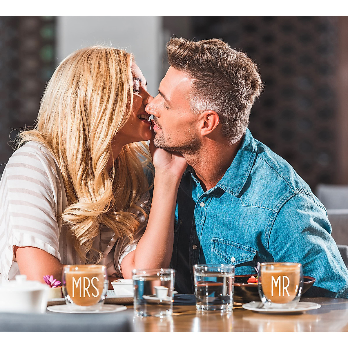 MM Creations - MR and MRS GIFT BOX: Clear & Heat insulated Coffee Mugs Set of 2, 9 Oz| in a Ready to Offer Stylish and shockproof Packaging