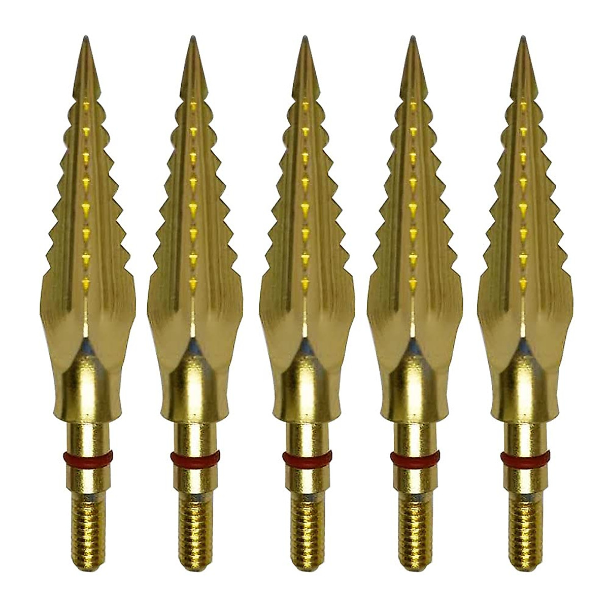 Hunting Broadheads, 6PK Traditional Hunting Arrow Head Archery Broadheads 100/125 Grains Arrow Tips for Hunting and Shooting Game (Gold)