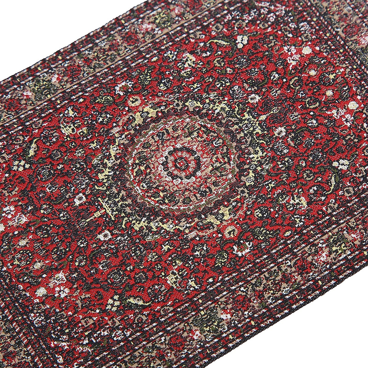 LZKW Turkishness Floral Print, Doll House Asseccories Dollhouse Furniture Dollhouse Blankets Dollhouse Accessories 1:12 Miniature Carpet for Miniature Dollhouse(Red Satin)