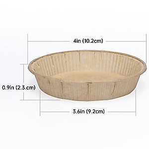 Bake Choice 50pcs Paper Mini Tart Pans for Baking, mini pie tins 4Inch Mini Pie Pans, Non-stick, Unbleached, Disposable Quiche Baking Dish,Oven safe, Microwave safe